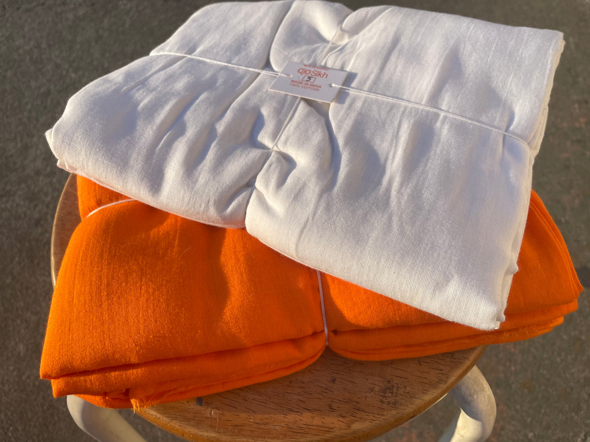 GoSikh Special - Kesri Orange and White Turban Set – gosikh.com
